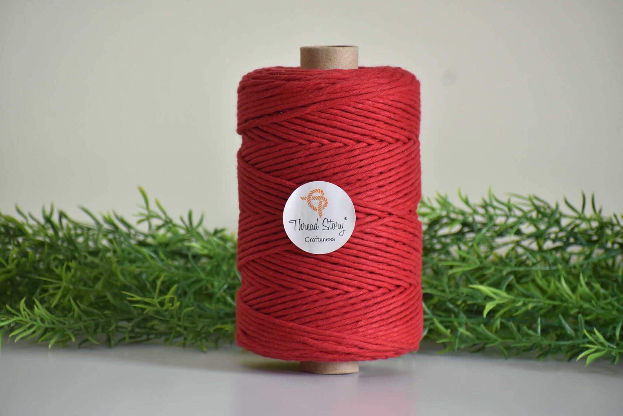 Single Ply 3MM Macramé Thread Hot Red(2.5mm)
